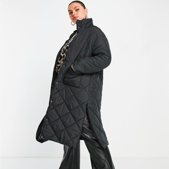 ASOS Curve | Jackets & Coats | Nwt Asos Violet Romance Long Black ...